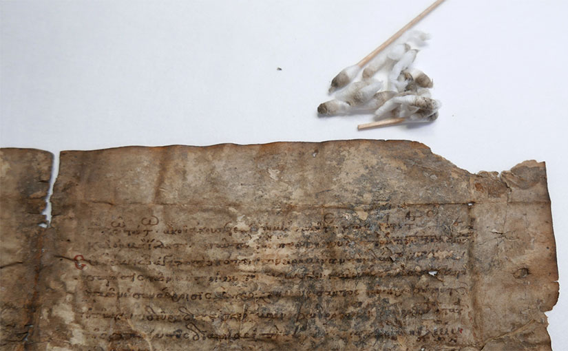 Preparing a Parchment Fragment for Posterity – RBSC at ND